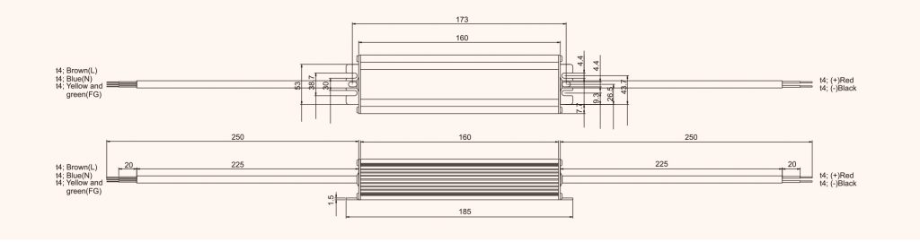 LED driver 110v/220v to constant DC output 100W power supply